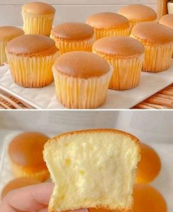 Fluffy Japanese Cotton Cheesecake Cupcakes – Bake Recipes